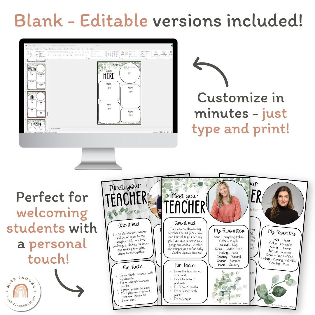 Meet the Teacher Template, Editable Back to School Welcome Letter ...