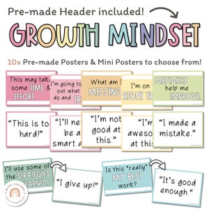 Modern Growth Mindset Display | Simple Pastels Classroom Decor ...