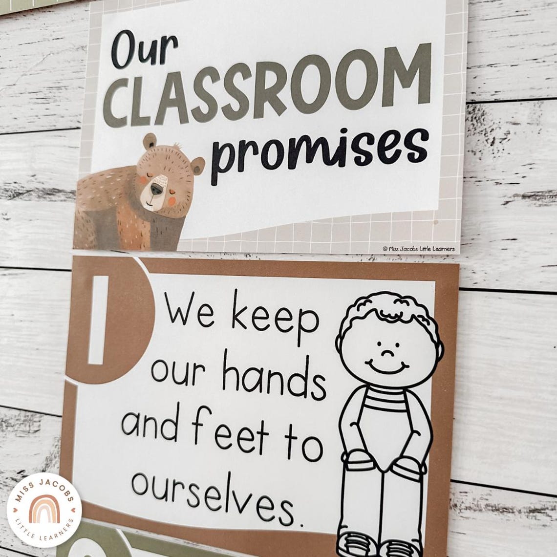 Woodland Classroom Rules Posters, Editable Student Expectations Signs ...