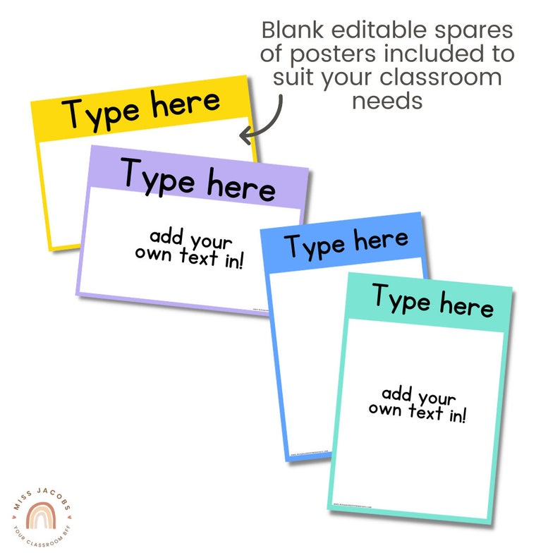 English Posters Bundle RAINBOW BRIGHTS Rainbow Themed - Etsy