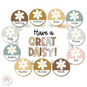 Daisy Door Display or Bulletin Board | Daisy Gingham Classroom Decor - Etsy