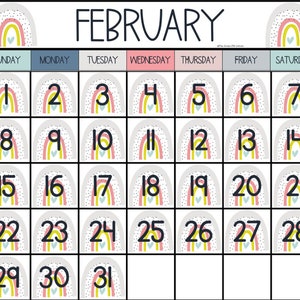MODERN RAINBOW Classroom Calendar and Weather Display | Editable | Calm ...
