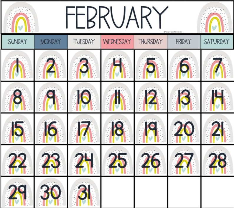 MODERN RAINBOW Classroom Calendar and Weather Display - Etsy