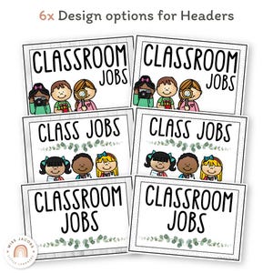 Classroom Job Chart Printable, Editable Nature-themed Job Card Display ...