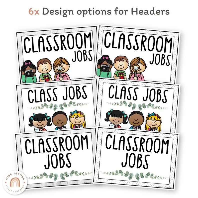 Classroom Job Chart Printable, Editable Nature-themed Job Card Display ...