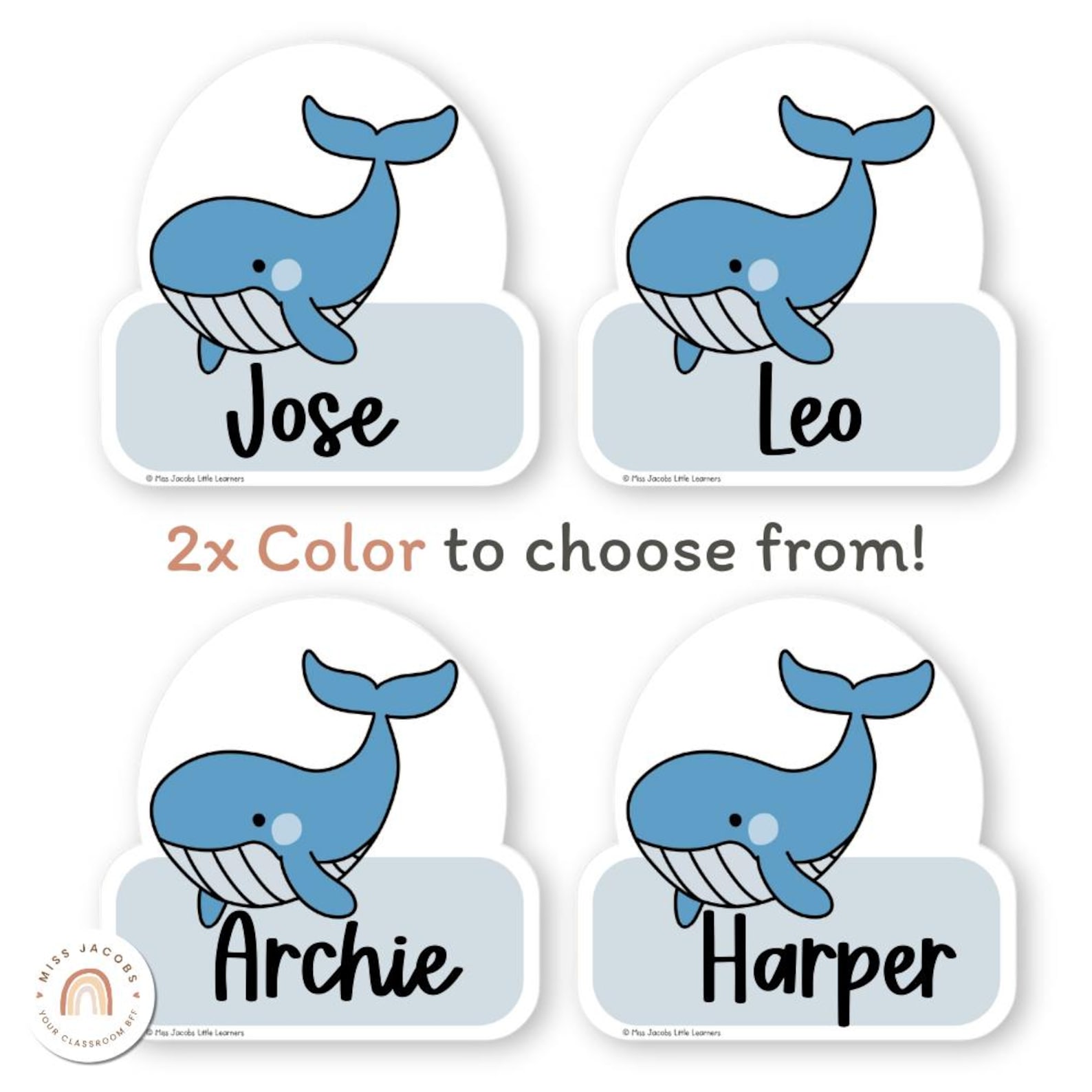 Whale Door Display, Ocean Theme Welcome Signs & Name Labels, Editable ...