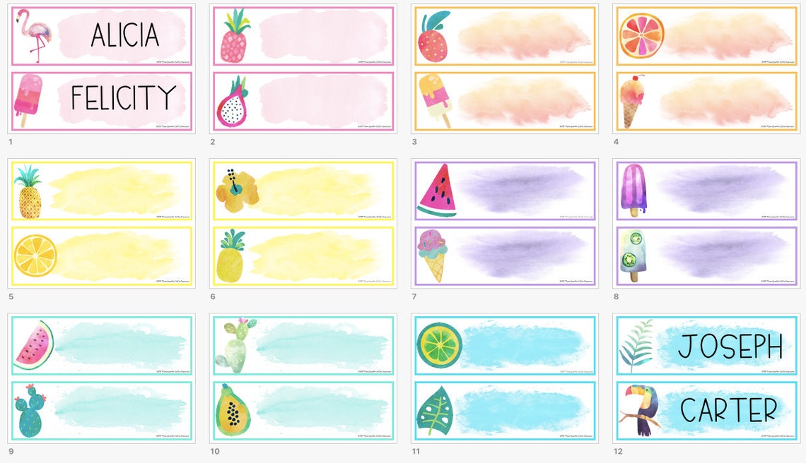 TROPICAL Classroom Labels and Student Name Plates Editable | Etsy