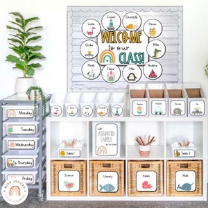 Cute Classroom Labels Bundle Assorted Characters | Editable Student ...