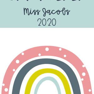 MODERN RAINBOW Binder Covers and Spines | Editable | Calm Colors ...