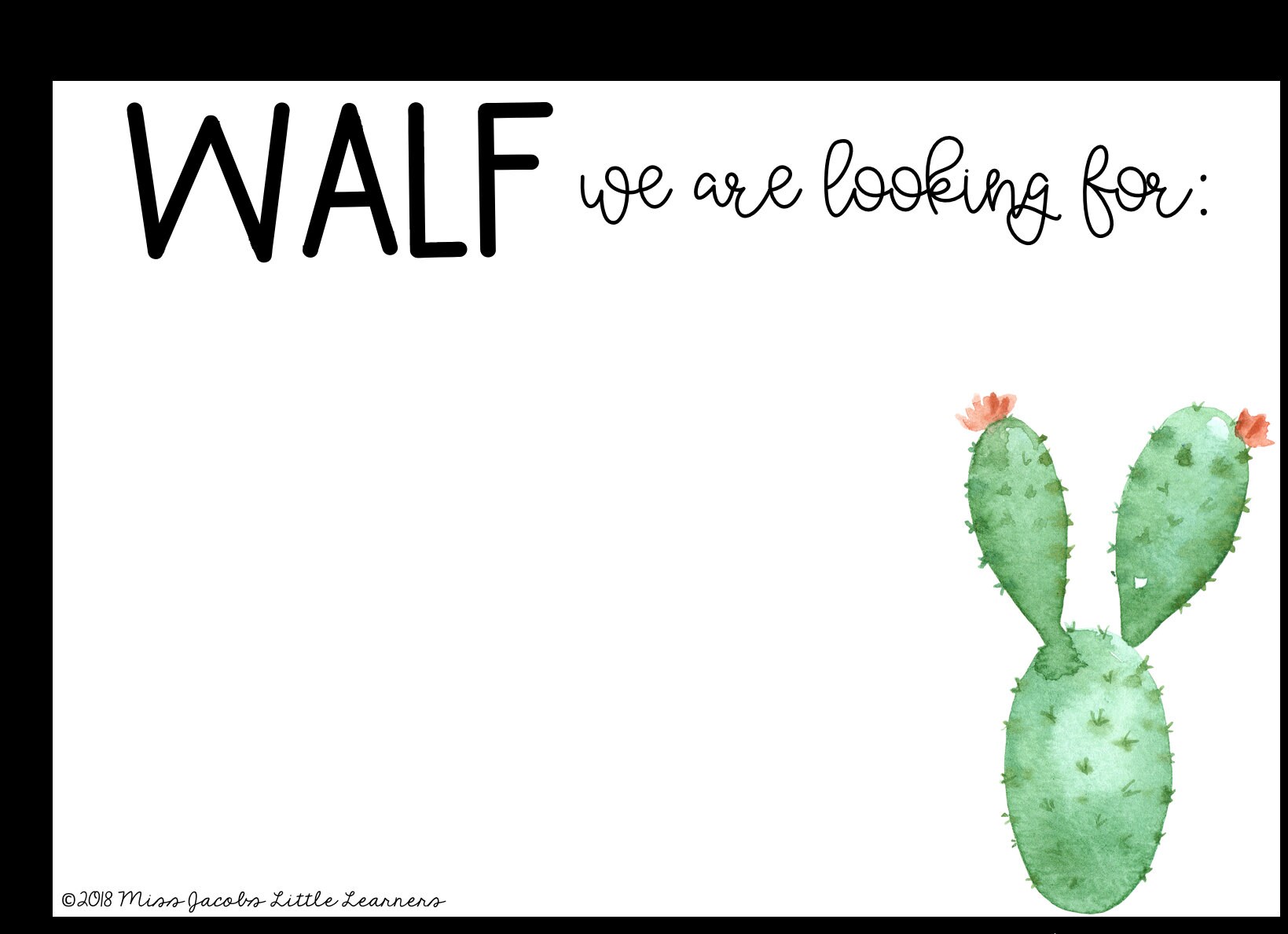 CACTUS Visible Learning Display Editable Cactus Classroom - Etsy