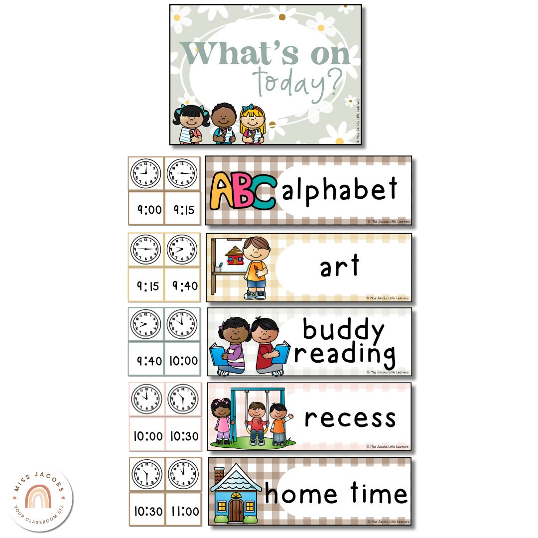 Daisy Visual Timetable for Kids, Editable Classroom Visual Schedule ...