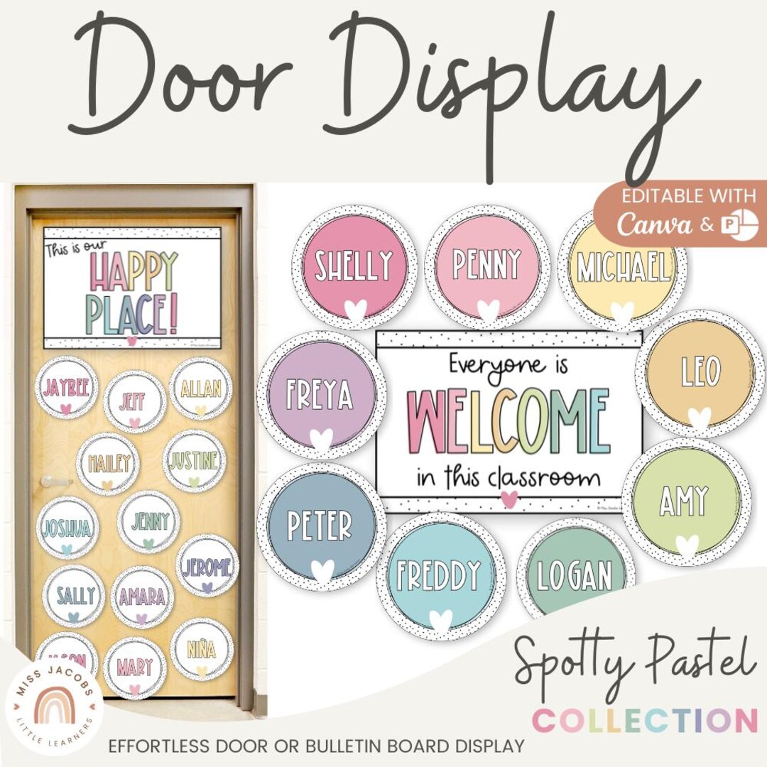 SPOTTY PASTELS Door Display | Editable - Etsy
