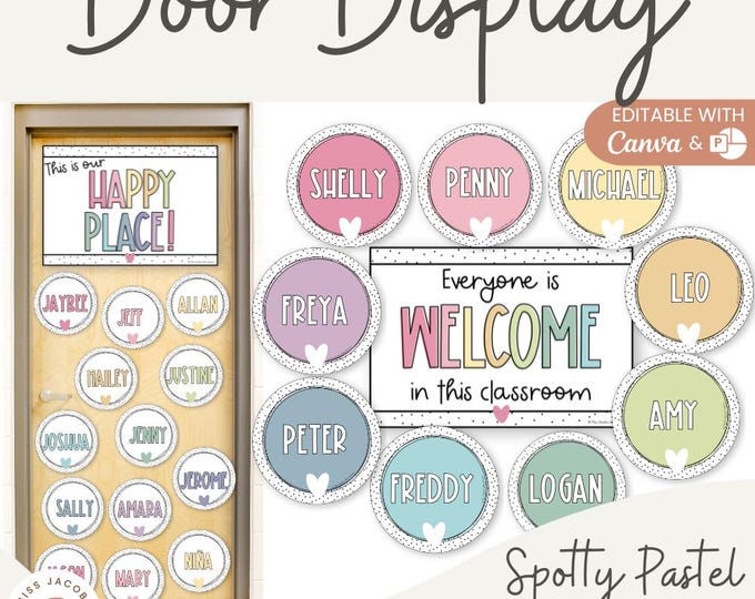Spotty Boho Classroom Decor Bundle, Rainbow Calm Colors Classroom Theme ...