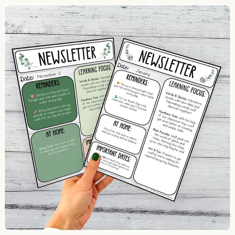 Newsletter Template for Teachers, Editable Weekly & Monthly Parent ...