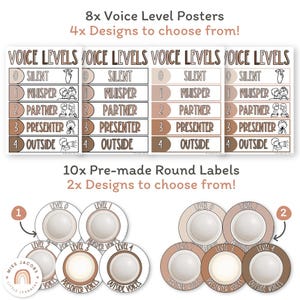 Voice Level Display | OMBRE NEUTRALS Classroom Decor - Etsy