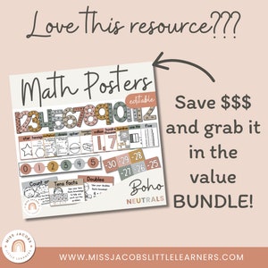 NEUTRAL Skip Counting Large Number Display | Neutral Classroom Decor - Etsy