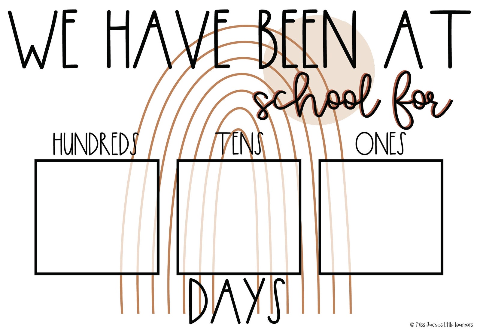 BOHO VIBES Days at School Tally Display Desert Neutral - Etsy