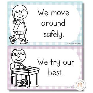 Classroom Rules Posters for Classroom Management | Daisy Gingham Pastel ...