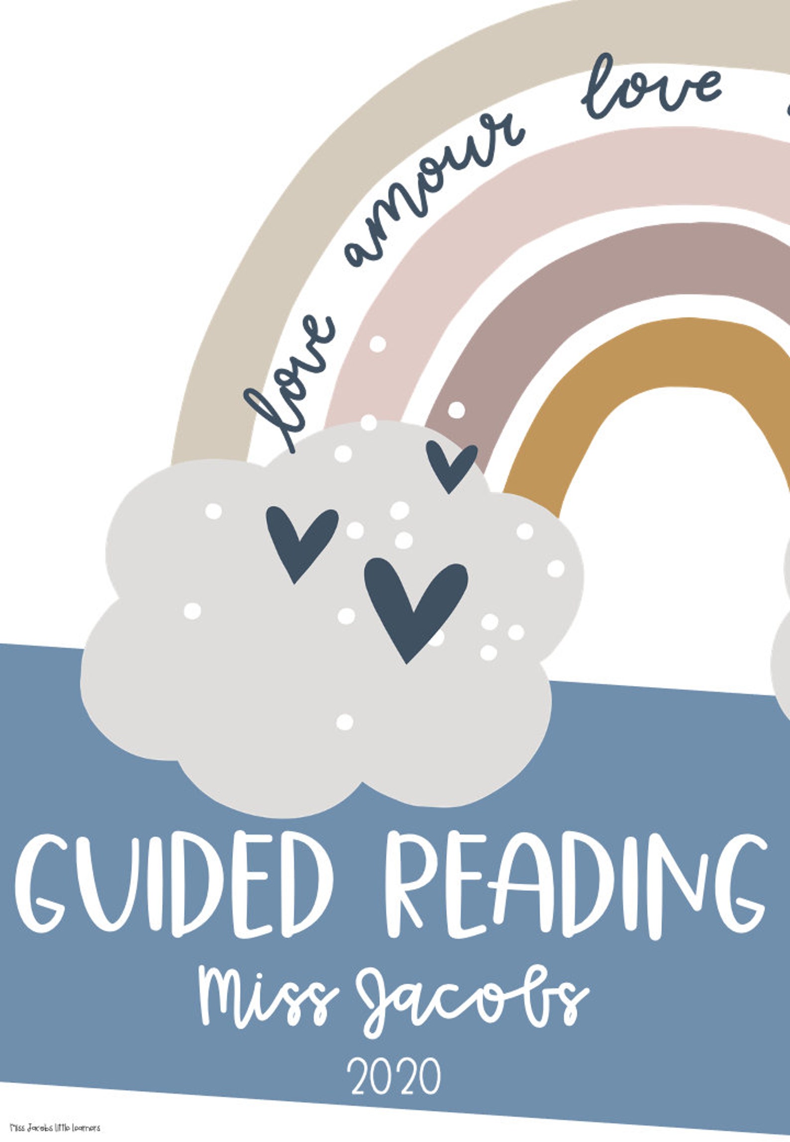 MODERN RAINBOW Binder Covers and Spines Editable Calm | Etsy