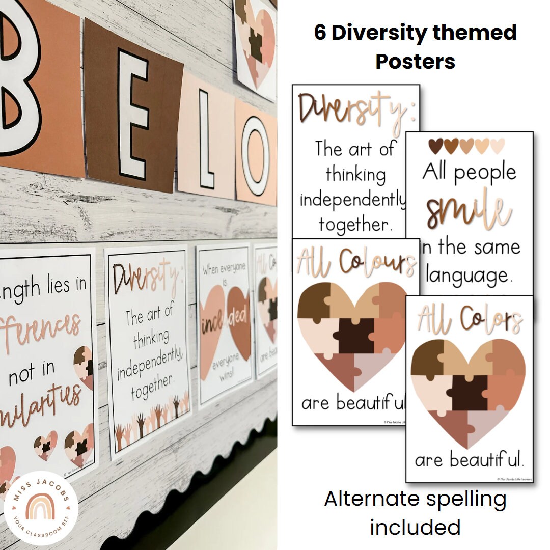 Everyone Belongs Bulletin Board | Diversity Display | Neutral Classroom ...