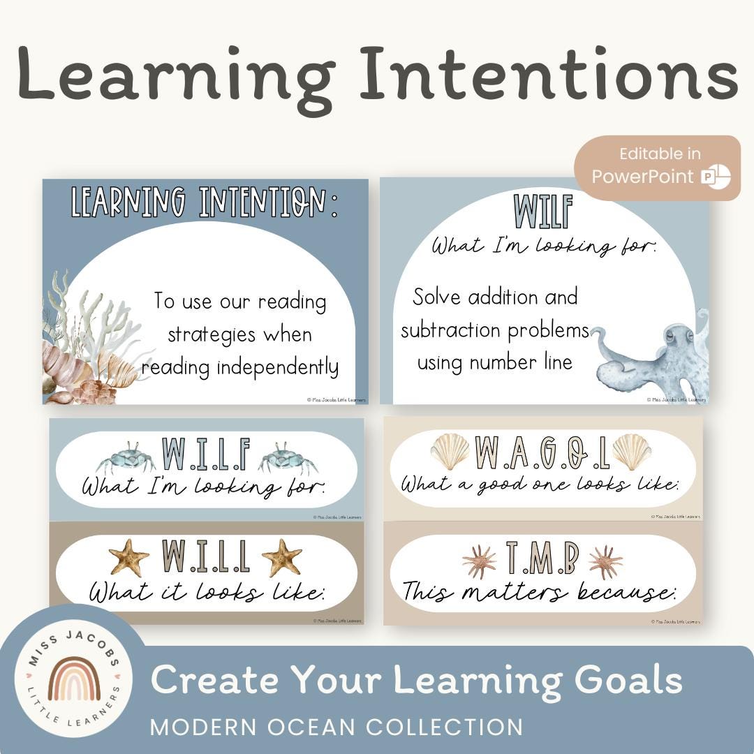 Learning Intentions & Success Criteria Posters | WALT and WALF | Modern ...