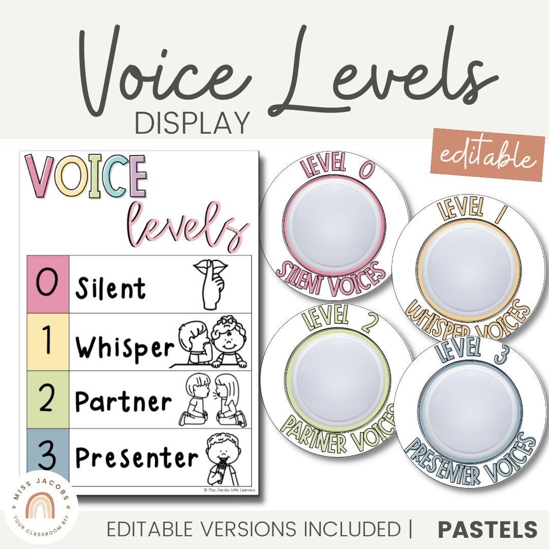 Voice Level Display PASTELS Classroom Decor - Etsy