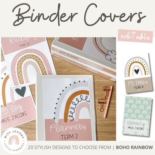 BOHO Binder Covers and Spines - Etsy