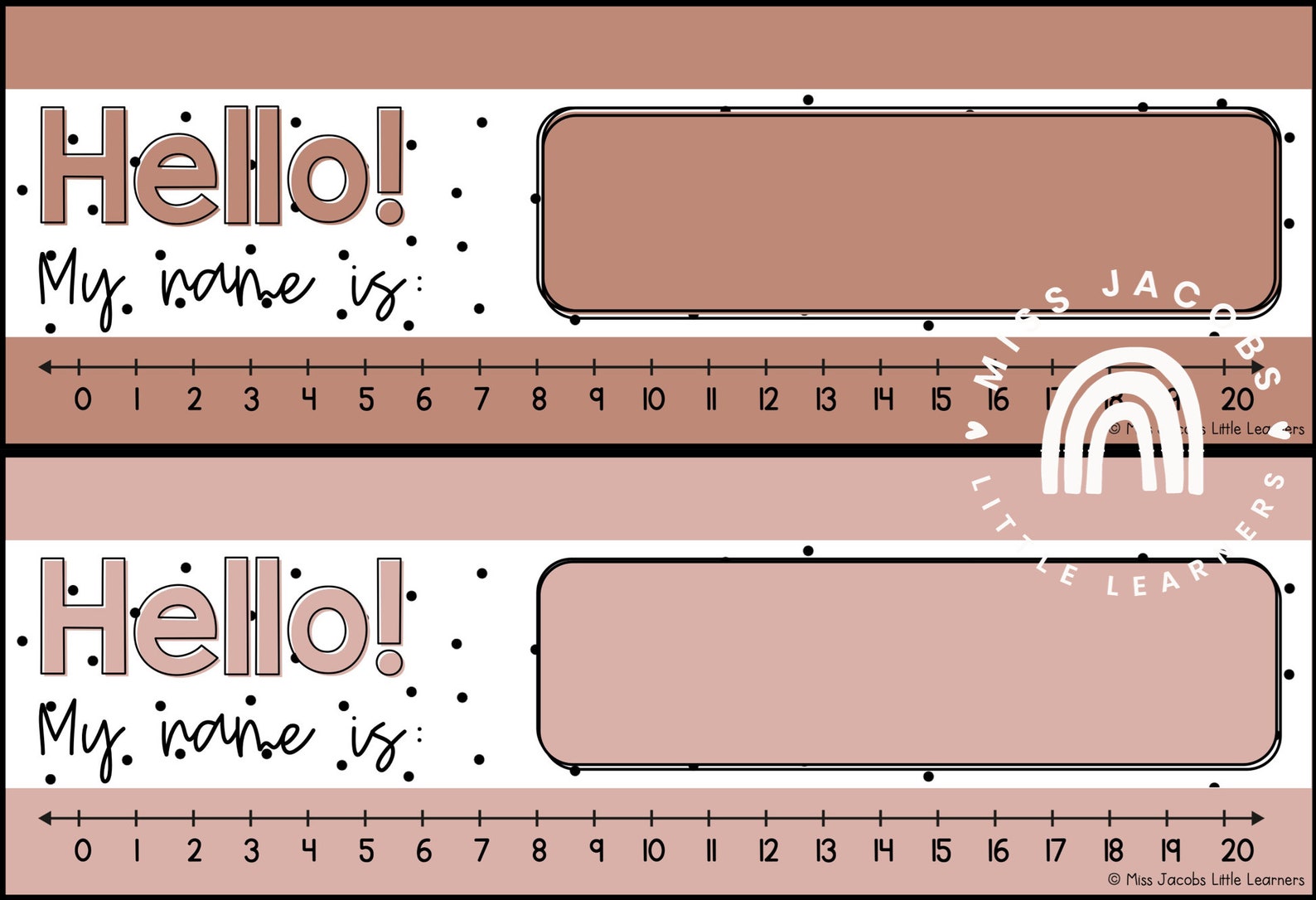 Student Name & Goals Plates SPOTTY BOHO EDITABLE - Etsy