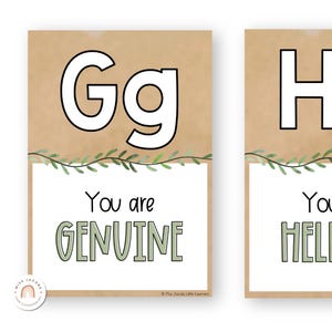 Affirmation Alphabet Posters, Boho Plants Classroom Wall Decor ...