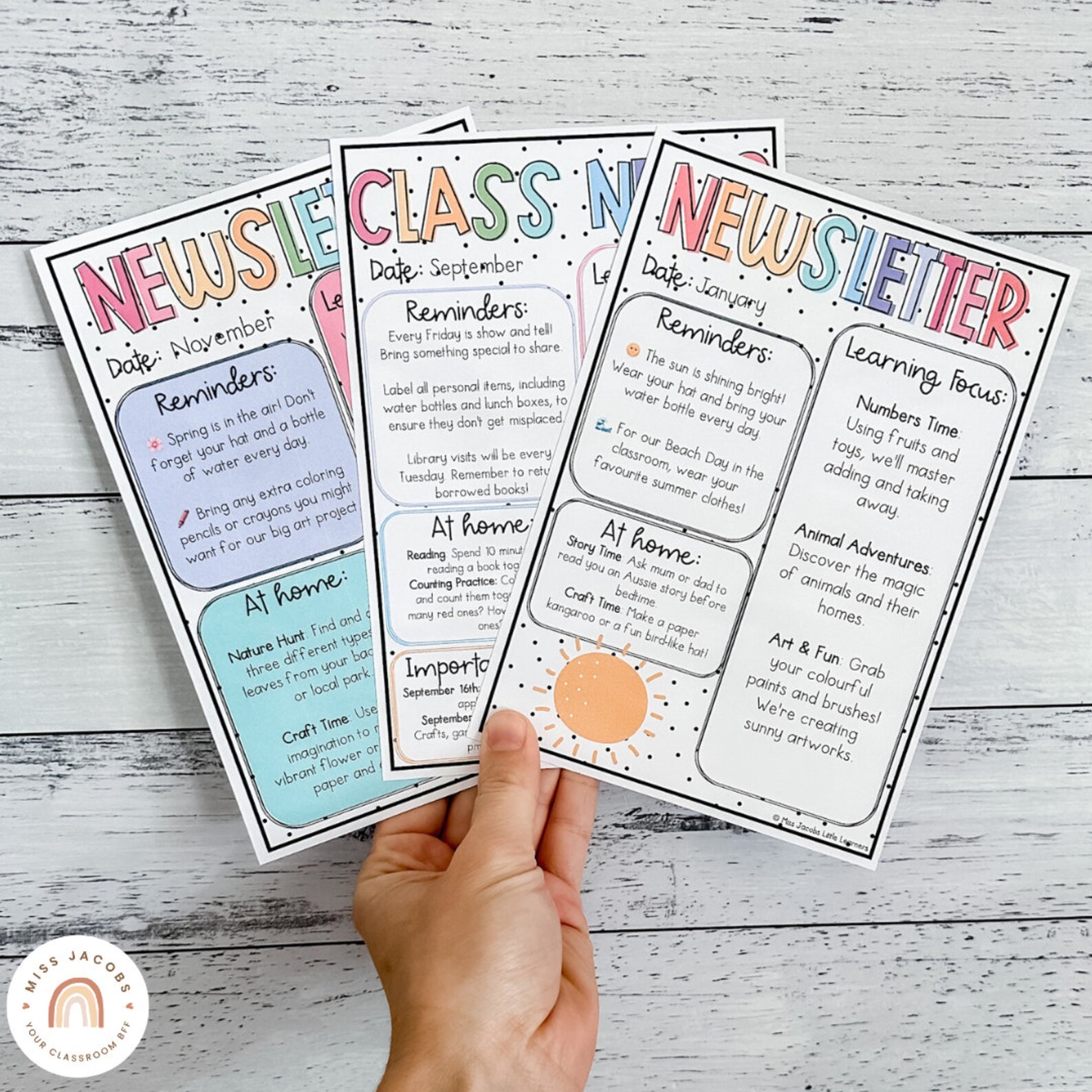 Classroom Newsletter Templates | Editable | Spotty Brights Classroom ...