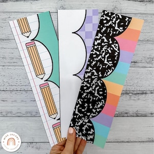 Cutesy Bulletin Board Borders, School Supplies Clipart Printable ...