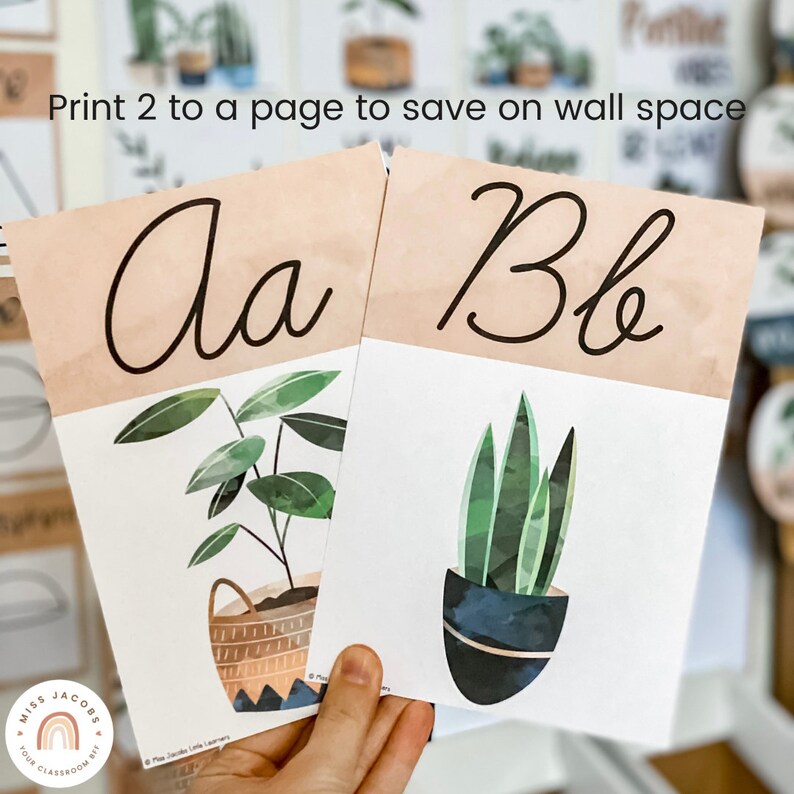 Modern Boho Plants Alphabet Posters Rustic Boho Classroom - Etsy