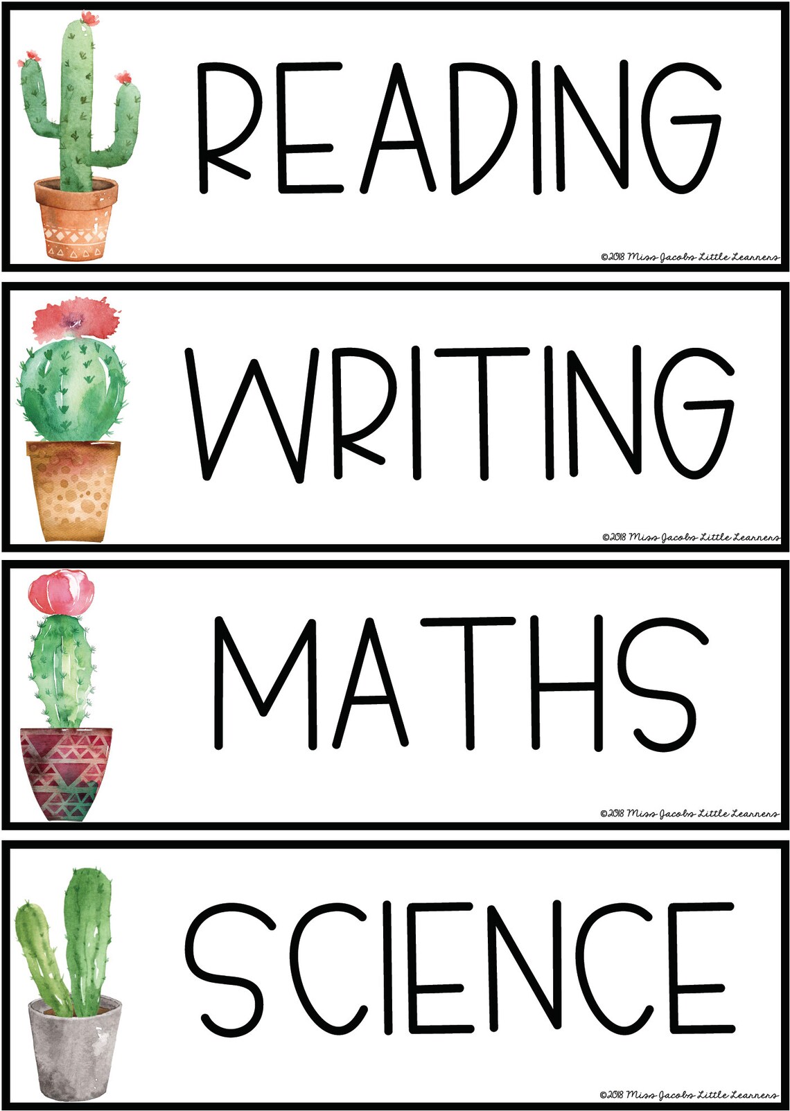 CACTUS Visual Timetable Editable Cactus Classroom Decor - Etsy