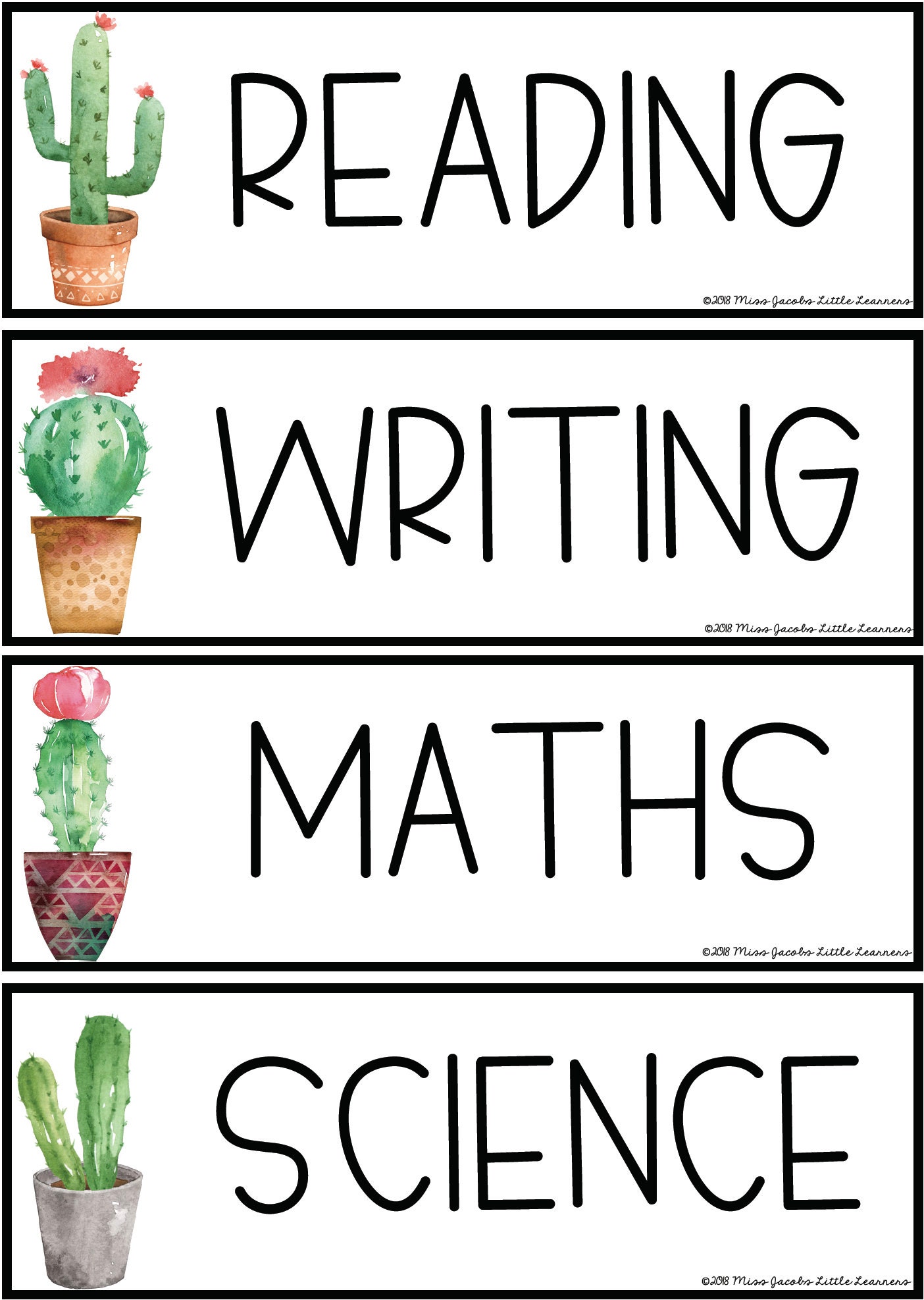 CACTUS Visual Timetable Editable Cactus Classroom Decor - Etsy