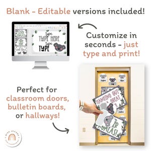Koala Classroom Door Sign, Editable Welcome Posters + Name Labels or ...
