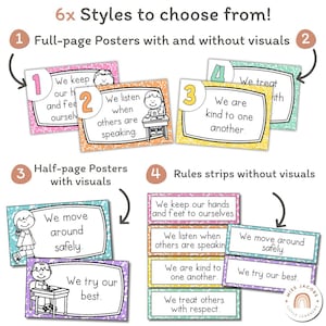 Cutesy Classroom Rules and Expectations Posters, Editable Rules for ...