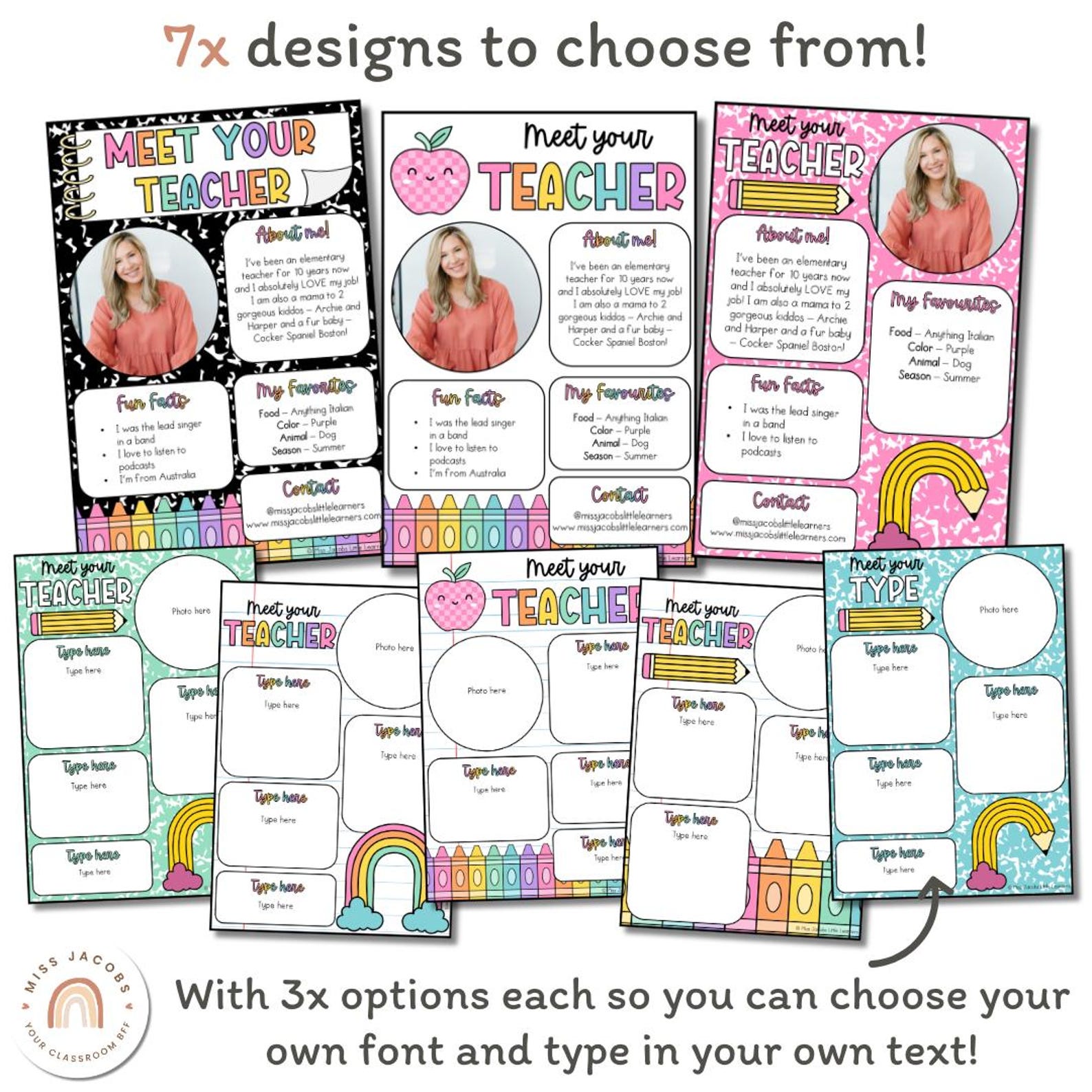 Meet the Teacher Templates Back to School Teacher Letter, Cutesy ...