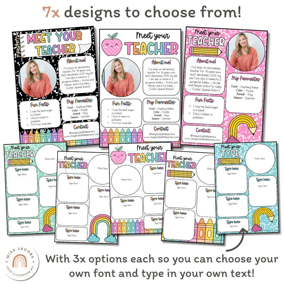 Meet the Teacher Templates Back to School Teacher Letter, Cutesy ...