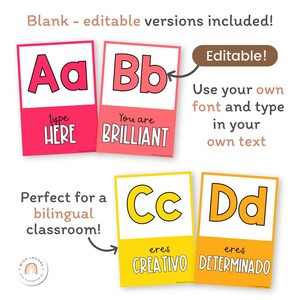 Bright Affirmation Alphabet Posters, Editable Affirmation ABC Poster ...
