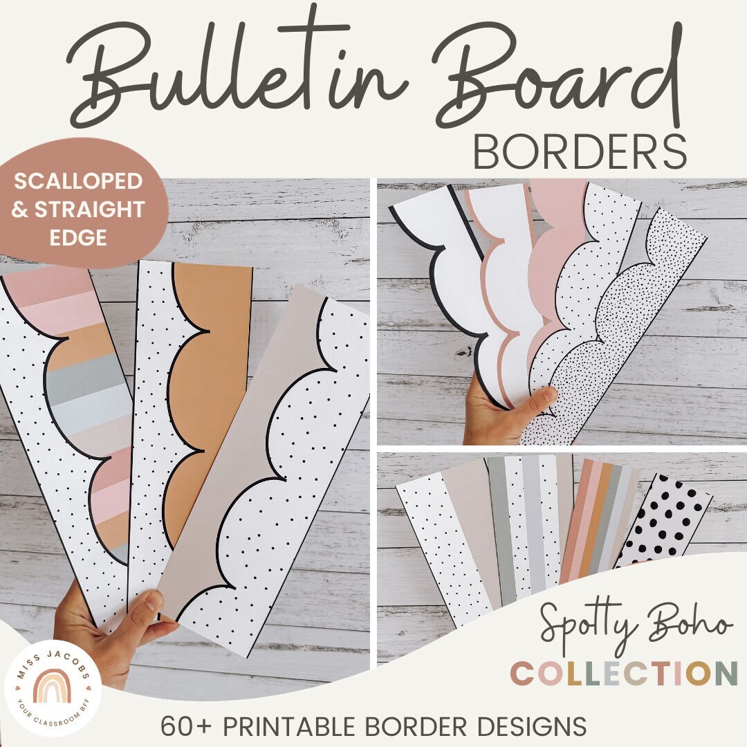 Bulletin Board Borders | Spotty Boho Calm Classroom Decor | Printable ...