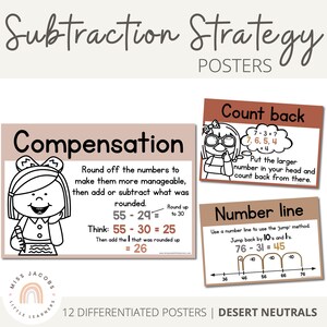 DESERT NEUTRAL Math Posters Bundle Boho Color Palette Neutral Classroom ...