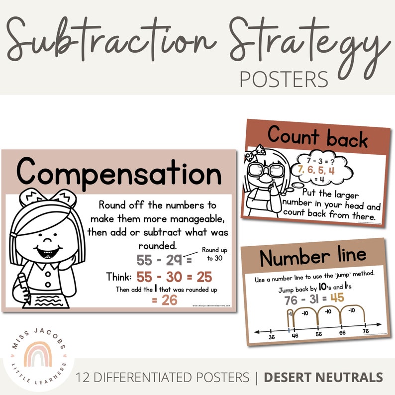 DESERT NEUTRAL Math Posters Bundle Boho Color Palette - Etsy