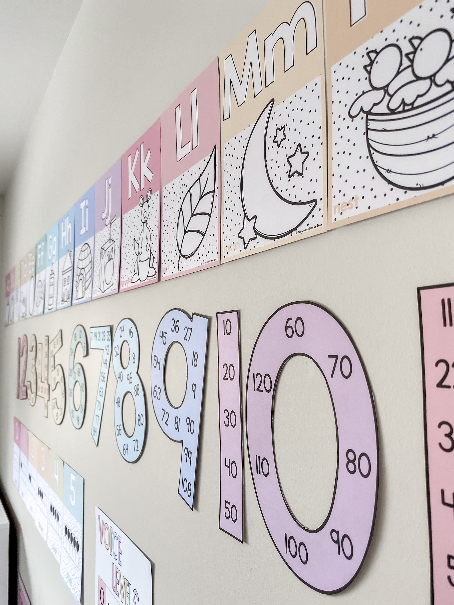 Skip Counting Multiples Large Number Display Muted Rainbow - Etsy