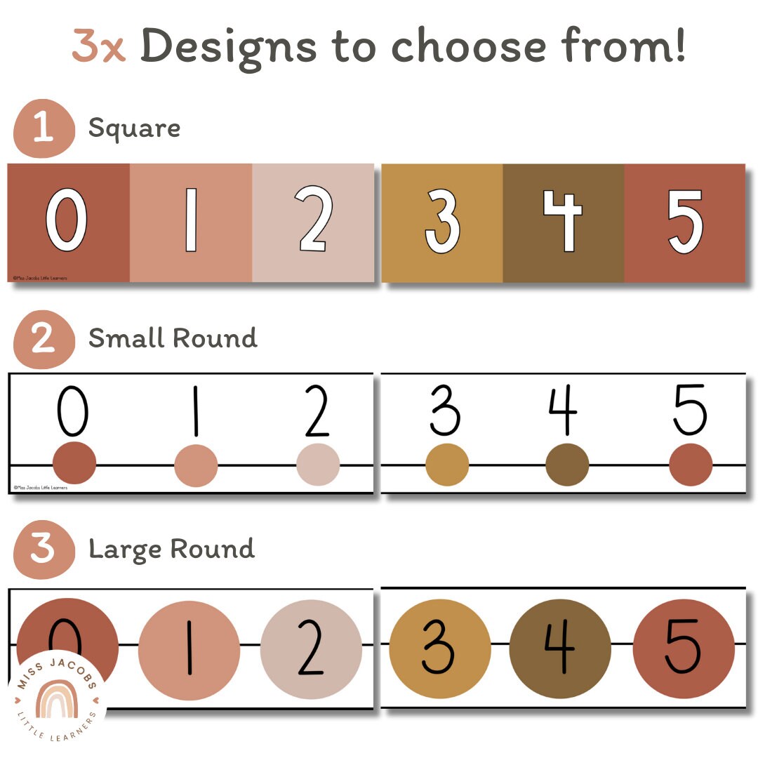 BOHO VIBES Classroom Number Line Display With Negatives | Desert ...