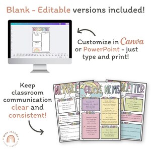 Classroom Newsletter Templates | Editable | Spotty Pastels Classroom ...