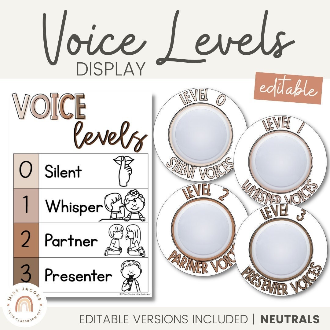 Voice Level Display | OMBRE NEUTRALS Classroom Decor - Etsy