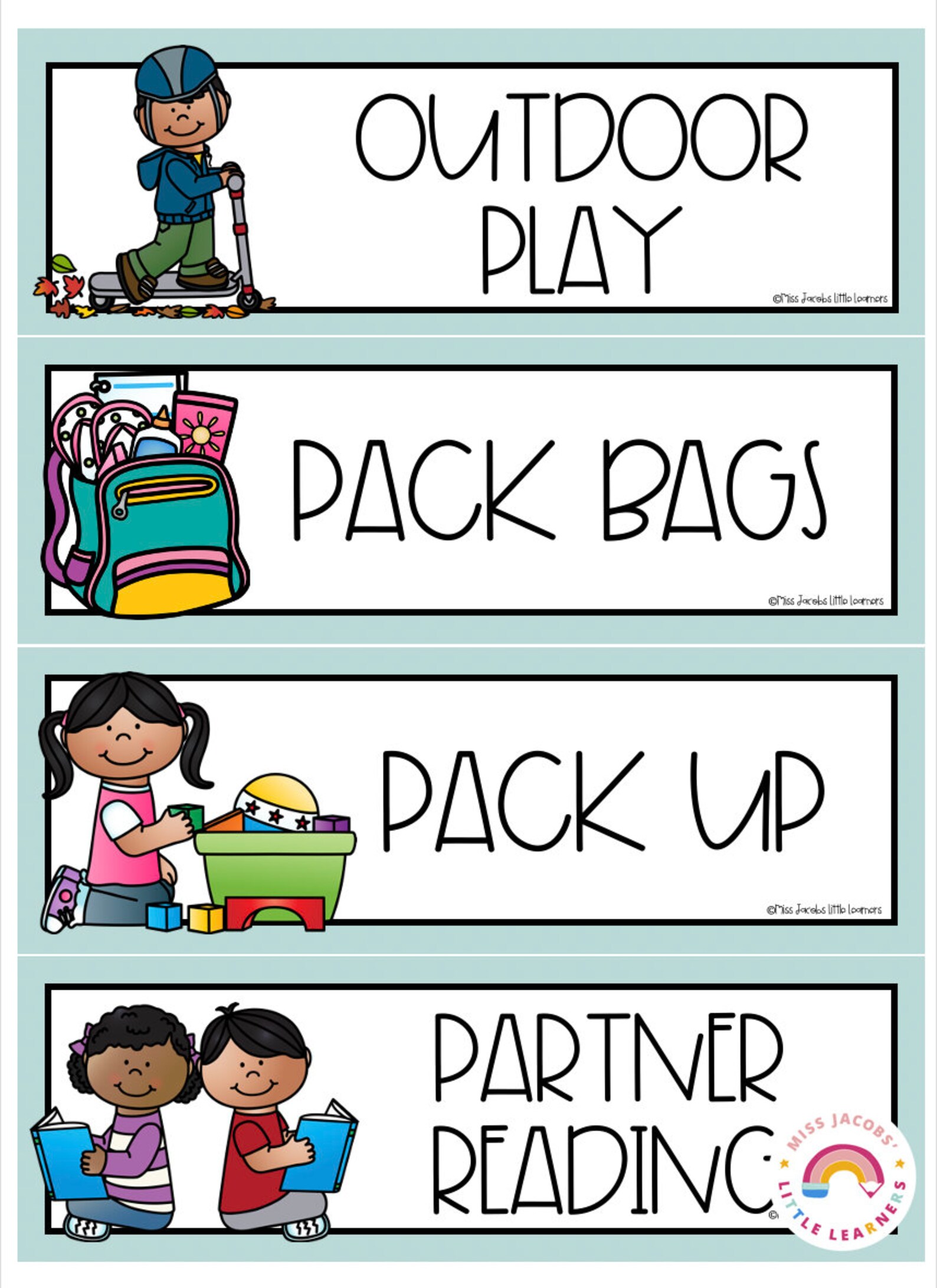 MODERN RAINBOW Visual Timetable Editable Calm Colors Classroom Decor - Etsy