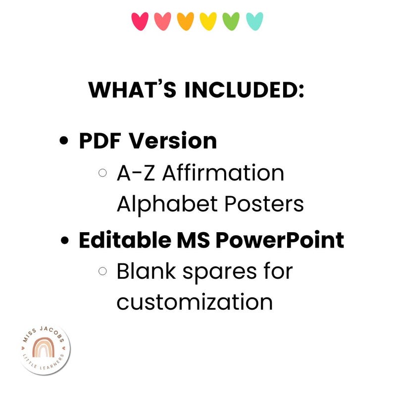 Spotty Bright Affirmation Alphabet Posters, Printable A-Z Affirmation ...
