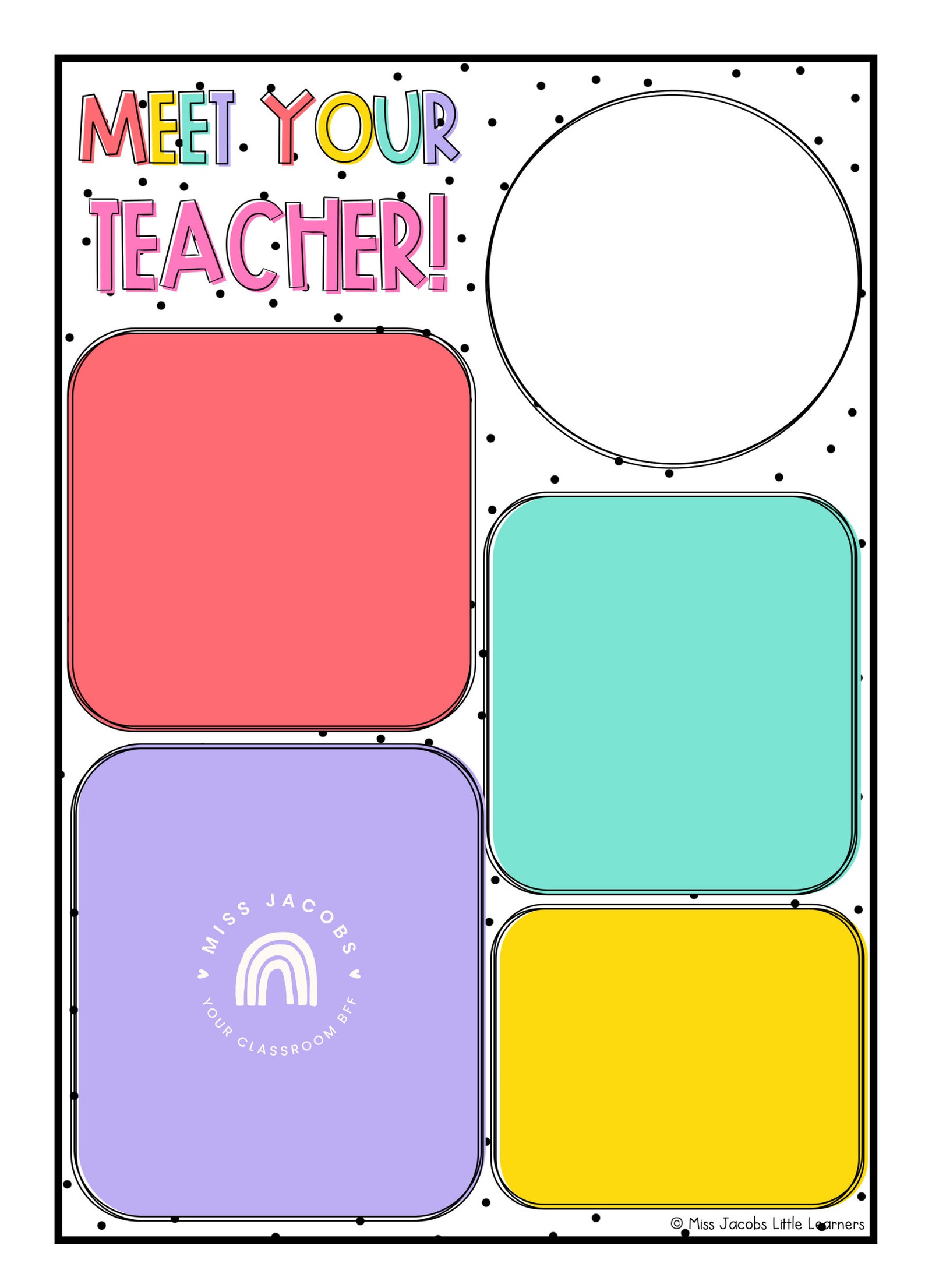 Meet the Teacher SPOTTY BRIGHTS Editable - Etsy