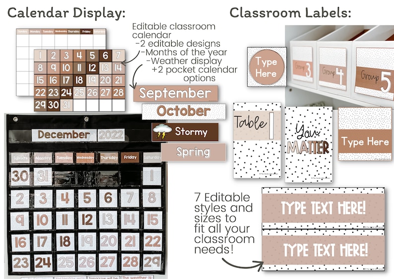 SPOTTY NEUTRALS Classroom Decor Bundle BW Neutrals Ombré - Etsy